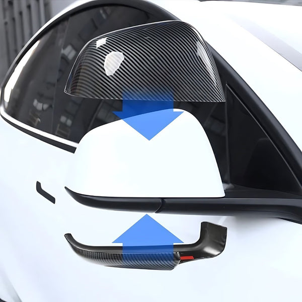 Tesla Model Y Rear View Mirror Trim Covers - EVTROVE